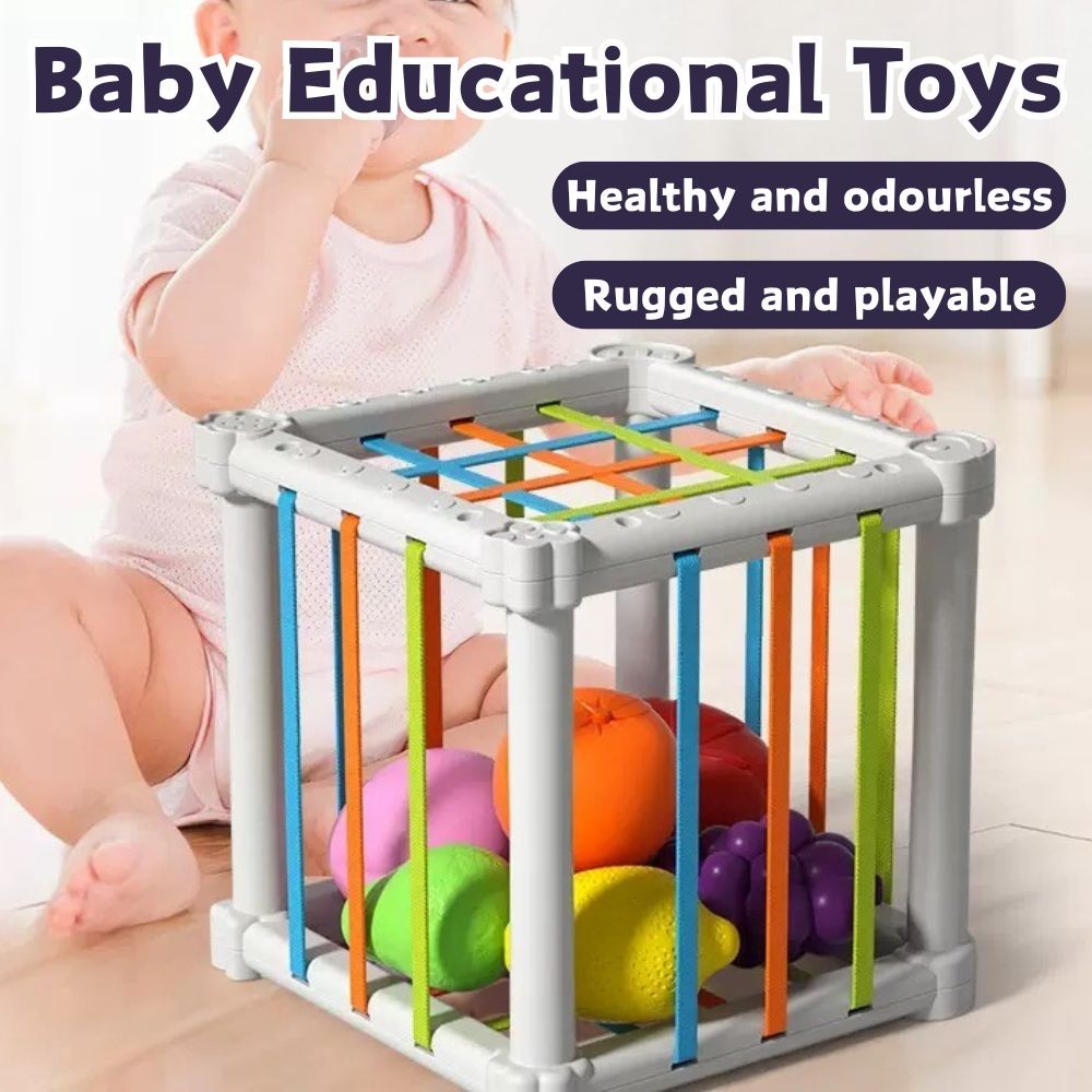 Baby Shape Sorting Toy Sensory Kids Cube Montessori Learning ...