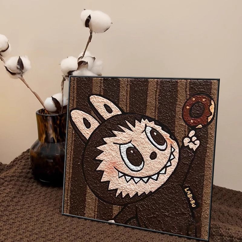 LABUBU Niche Healing Wall Hanging | Cartoon Art Decor | Living Room ...