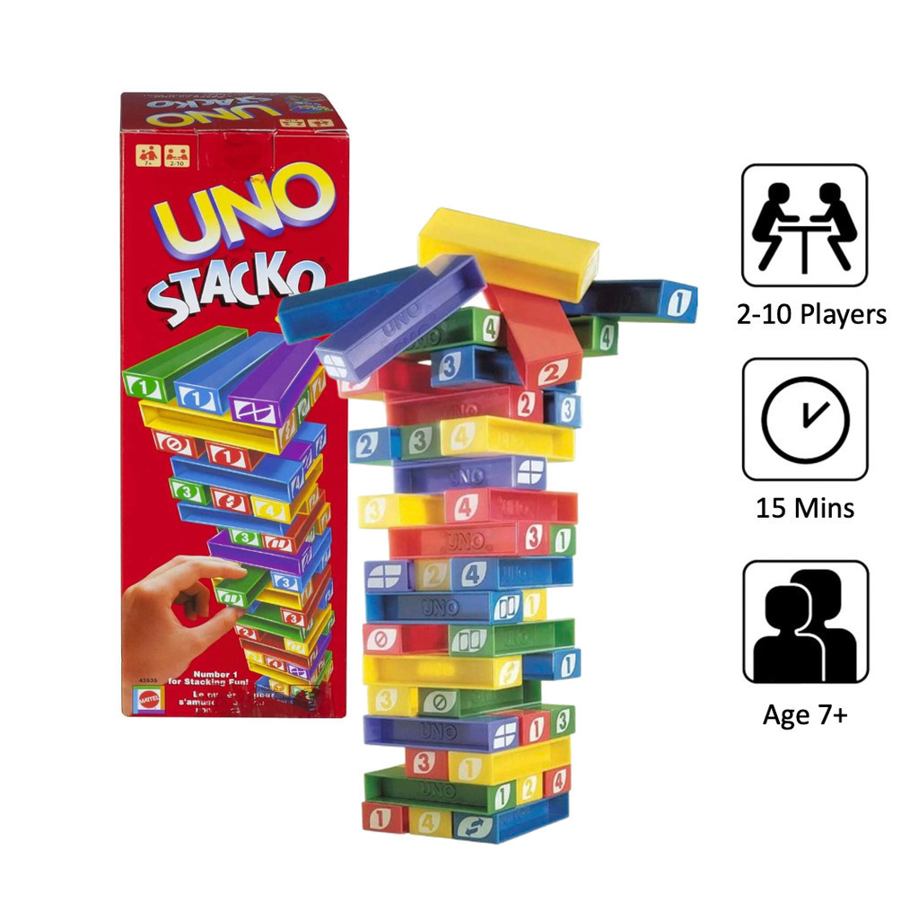 UNO Stacko Strategy Game For Family & Friends Party Game Kids Game ...