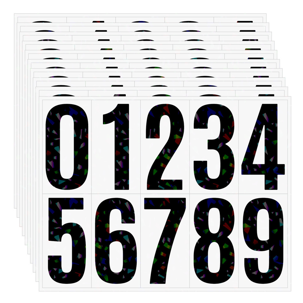 2sheets 3inch Vinyl Number Stickers Waterproof Stick On Numbers ...