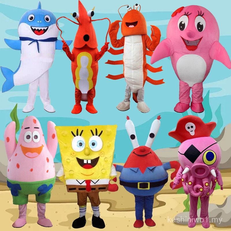 SpongeBob SquarePants Doll Shark Crab Cartoon Doll Costume Props ...