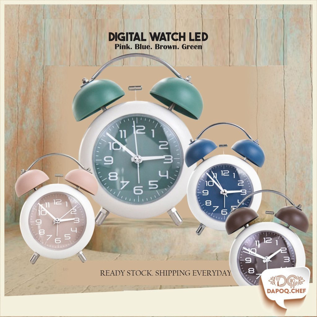 DC Alarm Clock Loud Sound Twin Bell Bed Home Office Jam Tidur Loceng ...