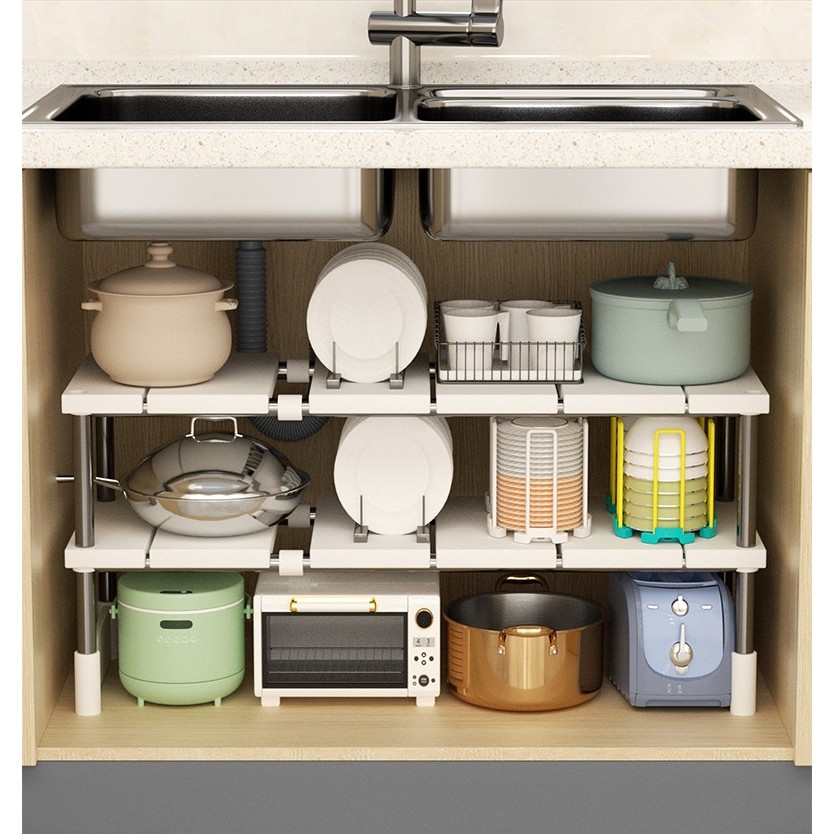 Organizer Under Sink Rack Expandable Kitchen Storage Shelf Rack Rak ...