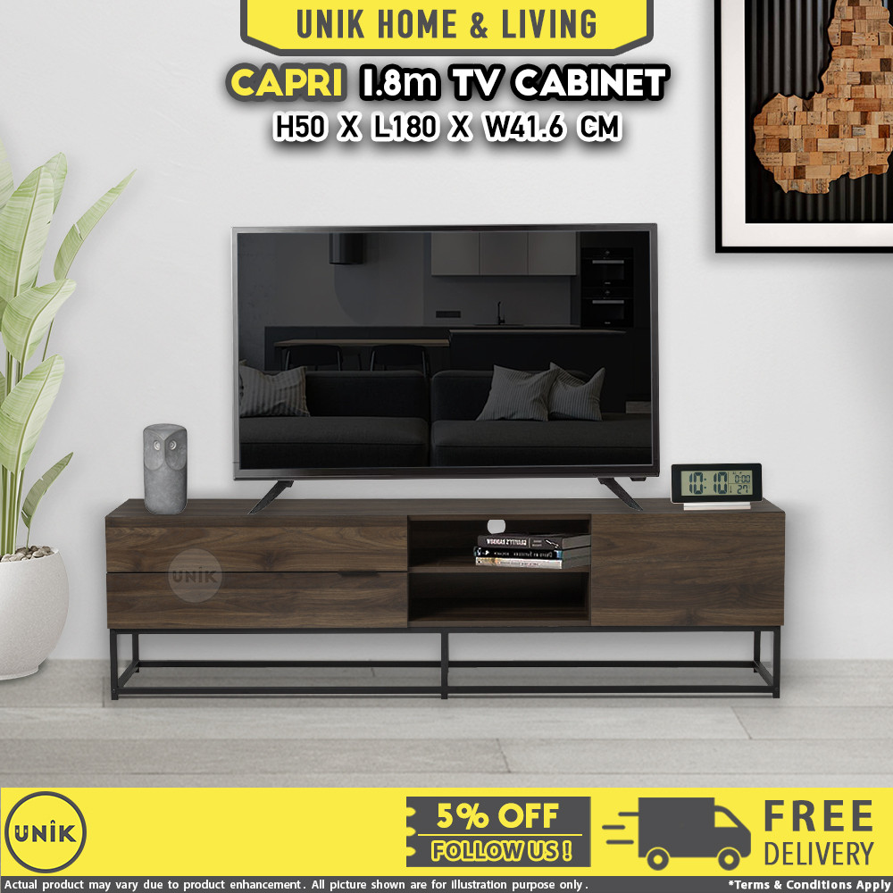 [UNIK] Capri 1.8m TV Hall Cabinet Console with Metal Leg | Kabinet ...