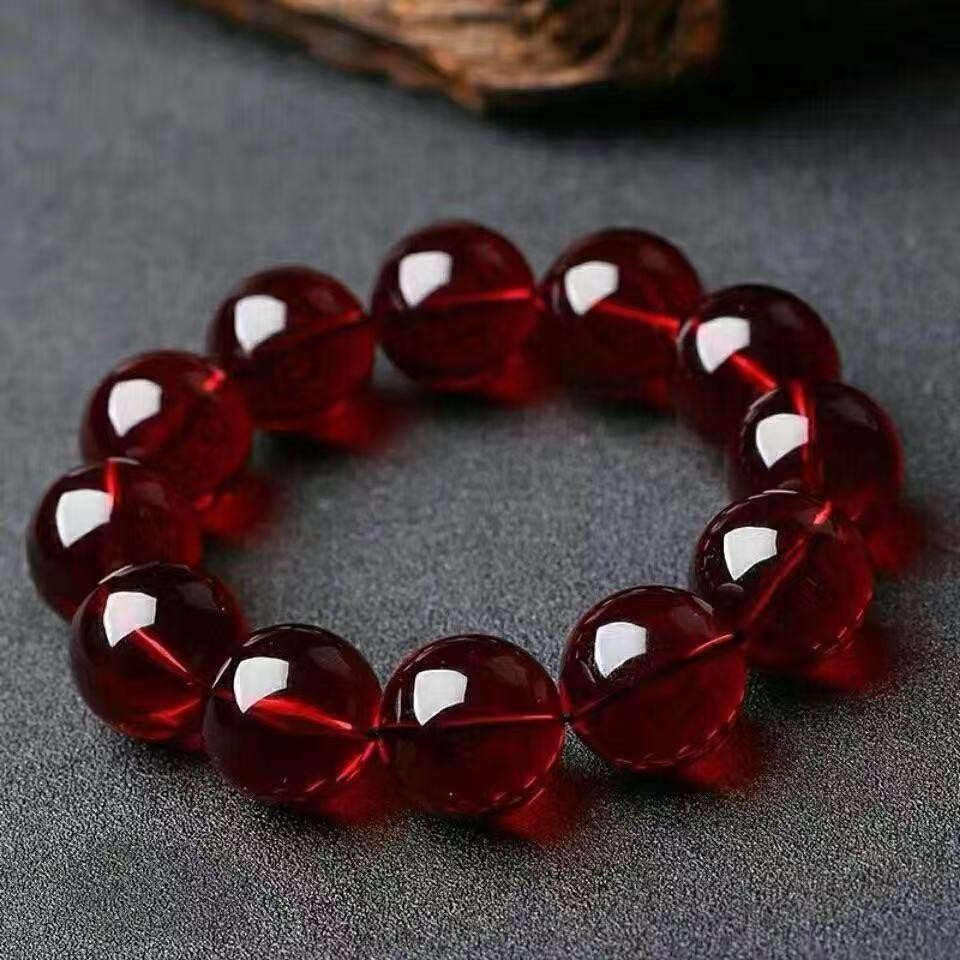 12mm Red Resin Bracelet Men Women Jewelry Imitate Red Blood Amber ...