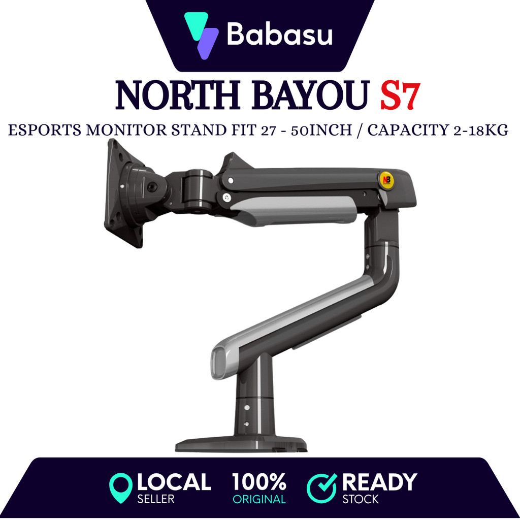 NB North Bayou S7 Ergonomic Gaming Monitor-Arm for Flat/Ultrawide ...