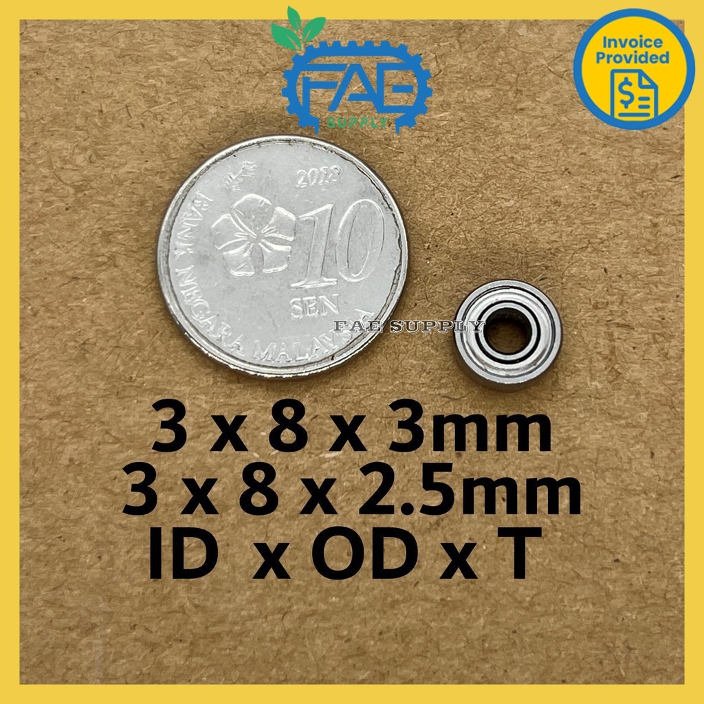 Bearing MR83 ZZ MR83 RS 3x8x3mm MR83K2.5 ZZ MR83K2.5 OP 3X8X2.5mm ...