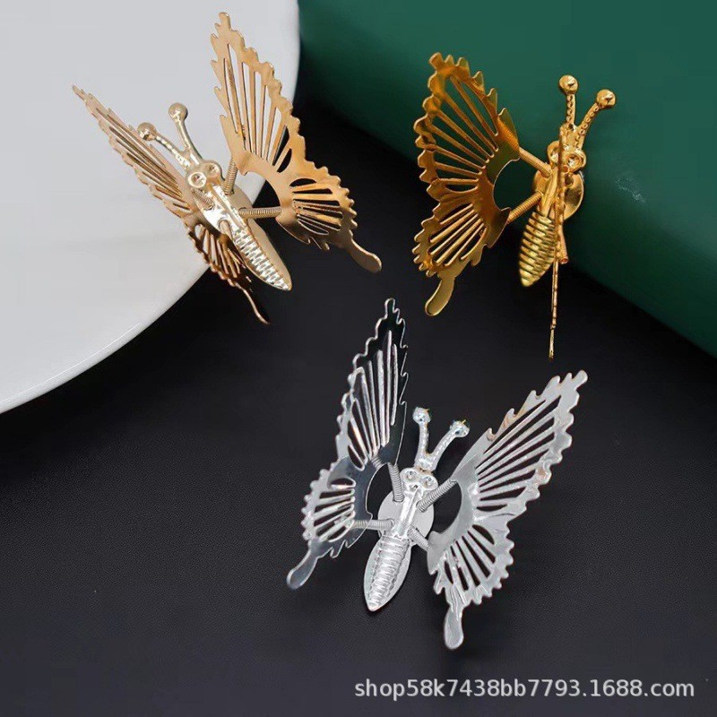 Produk baru # 3D Hollow Spring Butterfly Wings Bergerak Rama-rama DIY ...