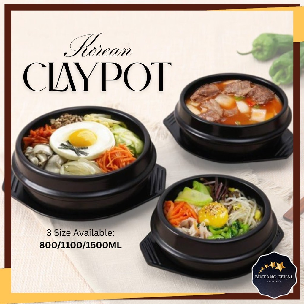 BC Korean Clay Pot Ramen Ddukbaegi Ceramic Claypot Stoneware Bowl ...