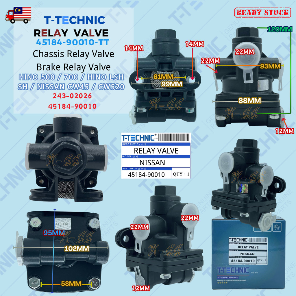 Injap Relay Brek / Injap Relay Casis T-TECHNIC 45184-90010-TT (243 ...