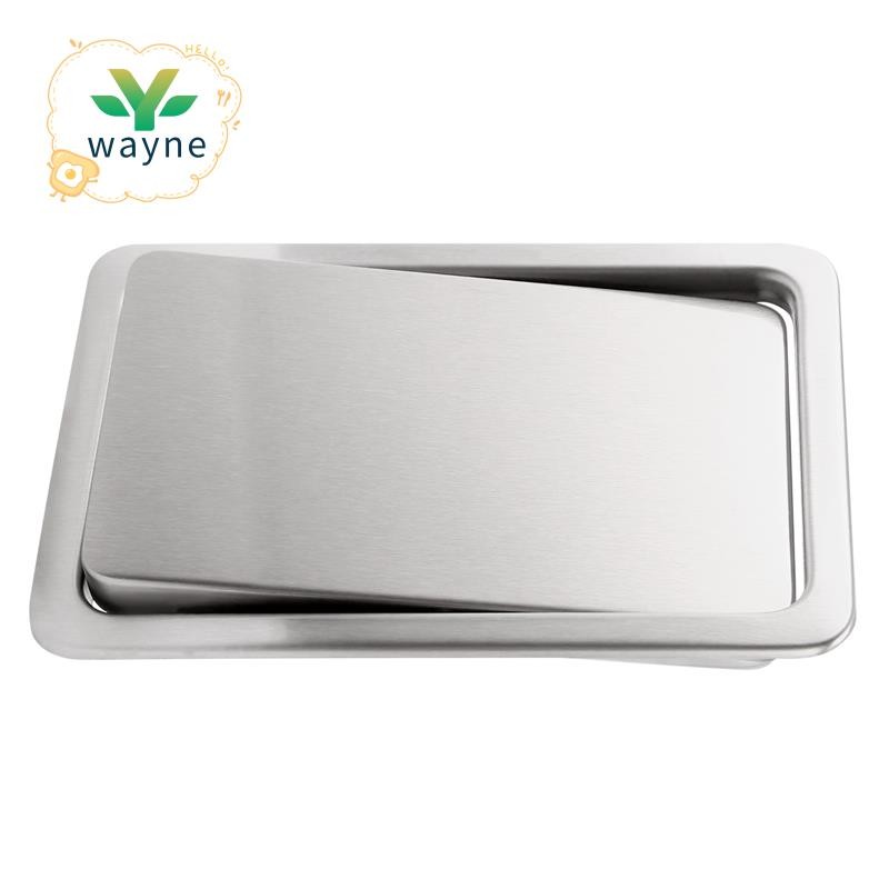 Stainless Steel Garbage Flap Lid Trash Bin Cover Flush Built-in Balance ...