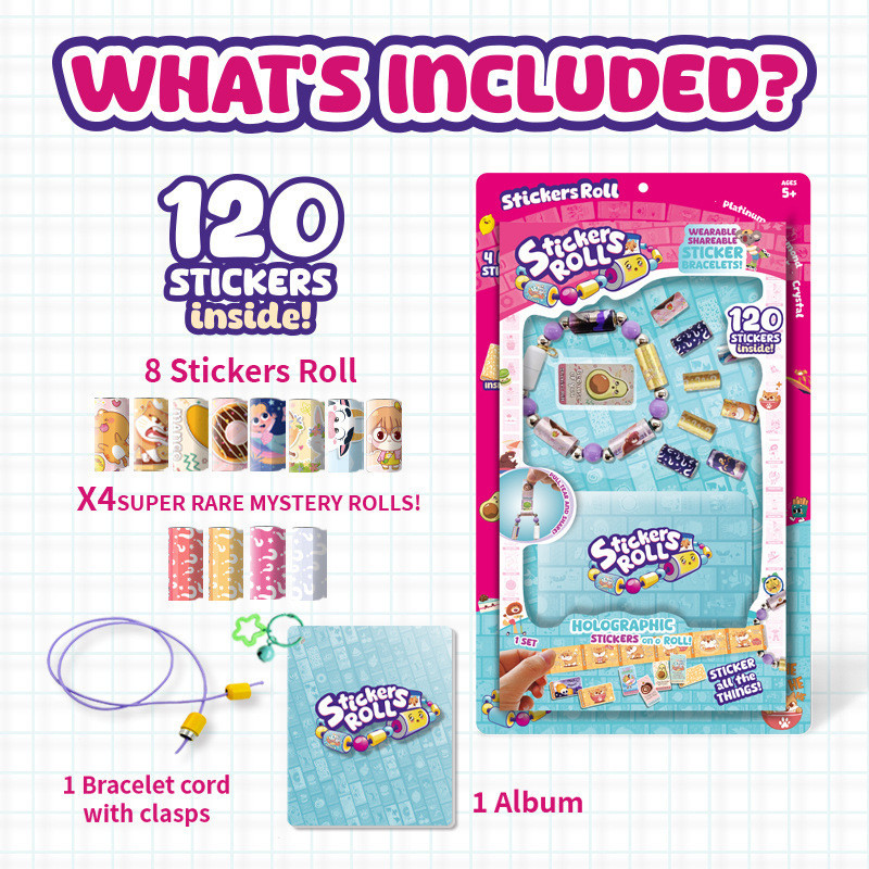 50 / 70/ 120 PCS STICKI Rolls Sticki Wearable and Shareable Sticker ...