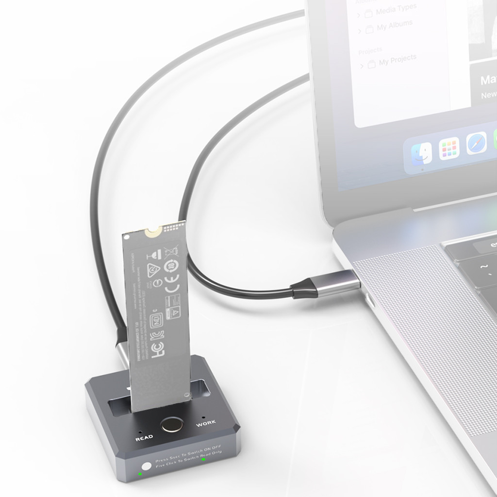 JEYI Docking Station M.2 SSD Reader for NVMe / SATA to USB-C PCIe SSD ...