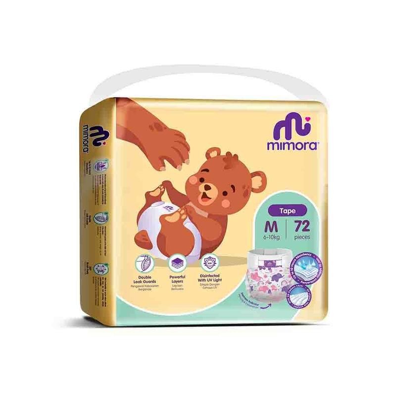 Mimora Chlorine Free Tape Diapers M72 | Shopee Malaysia