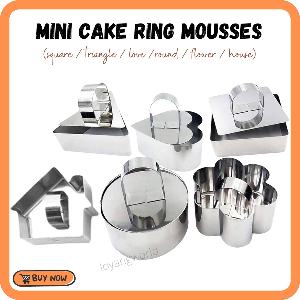 Mini Cake Ring Mousses Desert Shape Cutter Mousse Mould Stainless Steel ...
