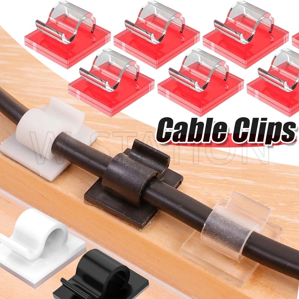 Self Adhesive Cable Clips / Wall Mounted Clamp Hooks / Adjustable Data ...