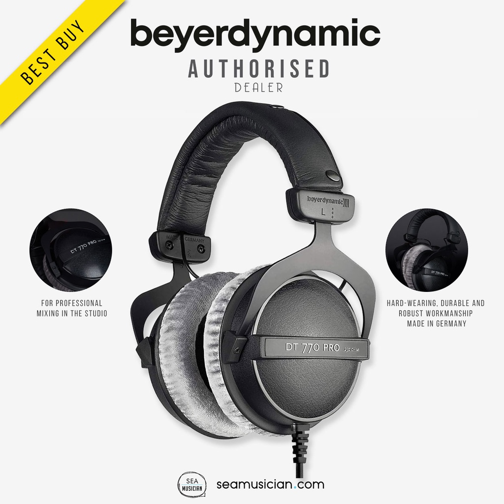 BEYERDYNAMIC DT770 PRO 250 OHMS CLOSED BACK HEADPHONE FOR MIXING STUDIO ...