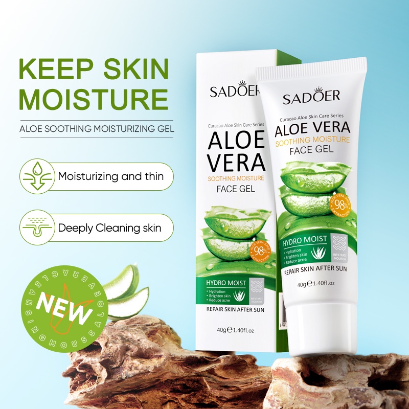 ROREC SADOER Aloe Vera Soothing Moisture Face Gel Hydrating Delicate Pampering Skin Care 40g ...