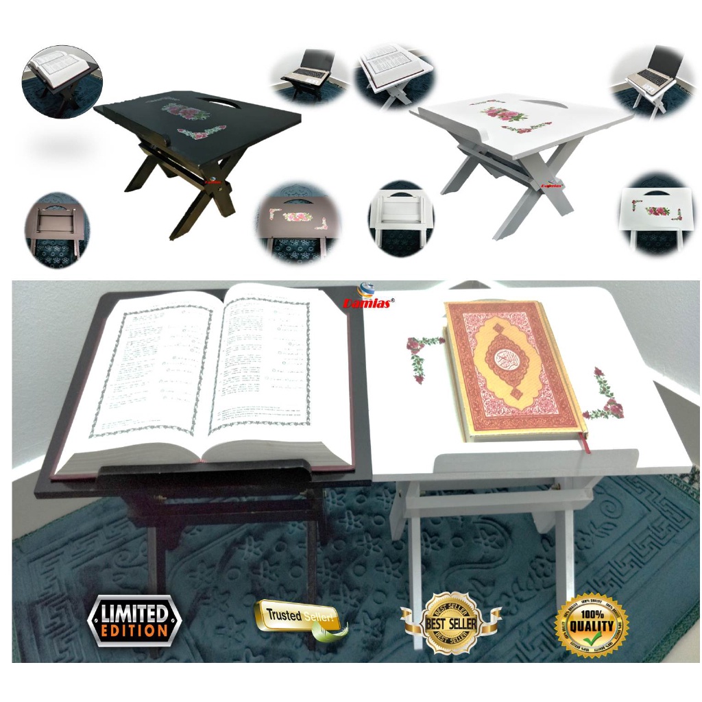 Rehal kayu Quran Holder Book Stand Rihal Wooden [ Large ] kaki Kayu ...