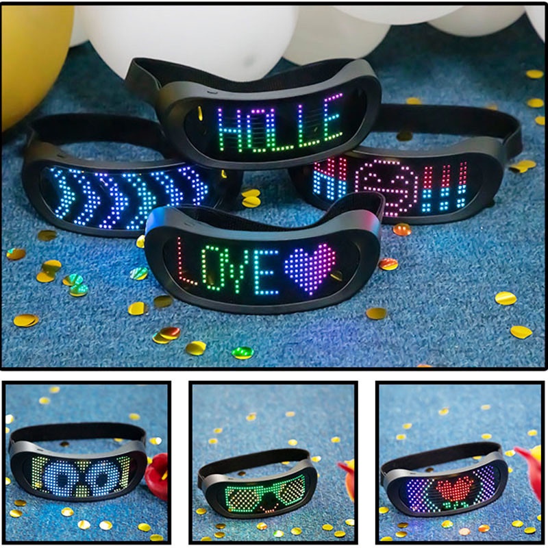 Led Dynamic Glasses Bluetooth Luminous Glasses Futuristic Electronic ...