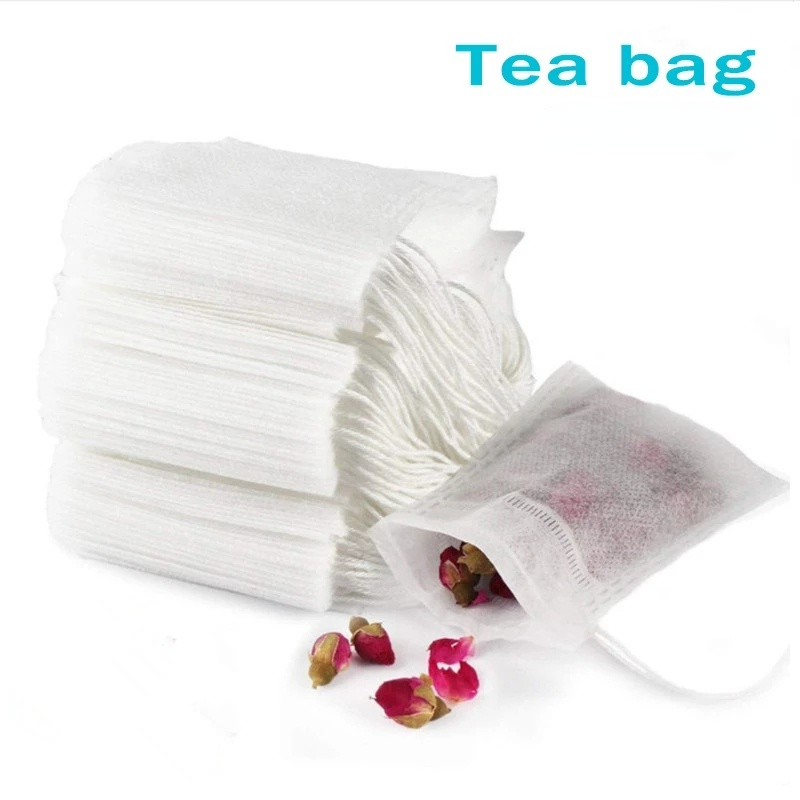 50Pcs Non-Woven Fabric Empty Teabags with String/ 5 X 7CM Filter Paper ...