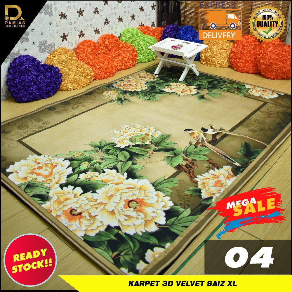 Living Room PREMIUM KUALITI KARPET RAYA Karpet Velvet Intan Diyana ...