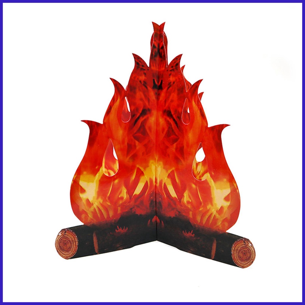 Artificial Fake Flame 12 Inch Tall Paper 3D Decorative Cardboard ...