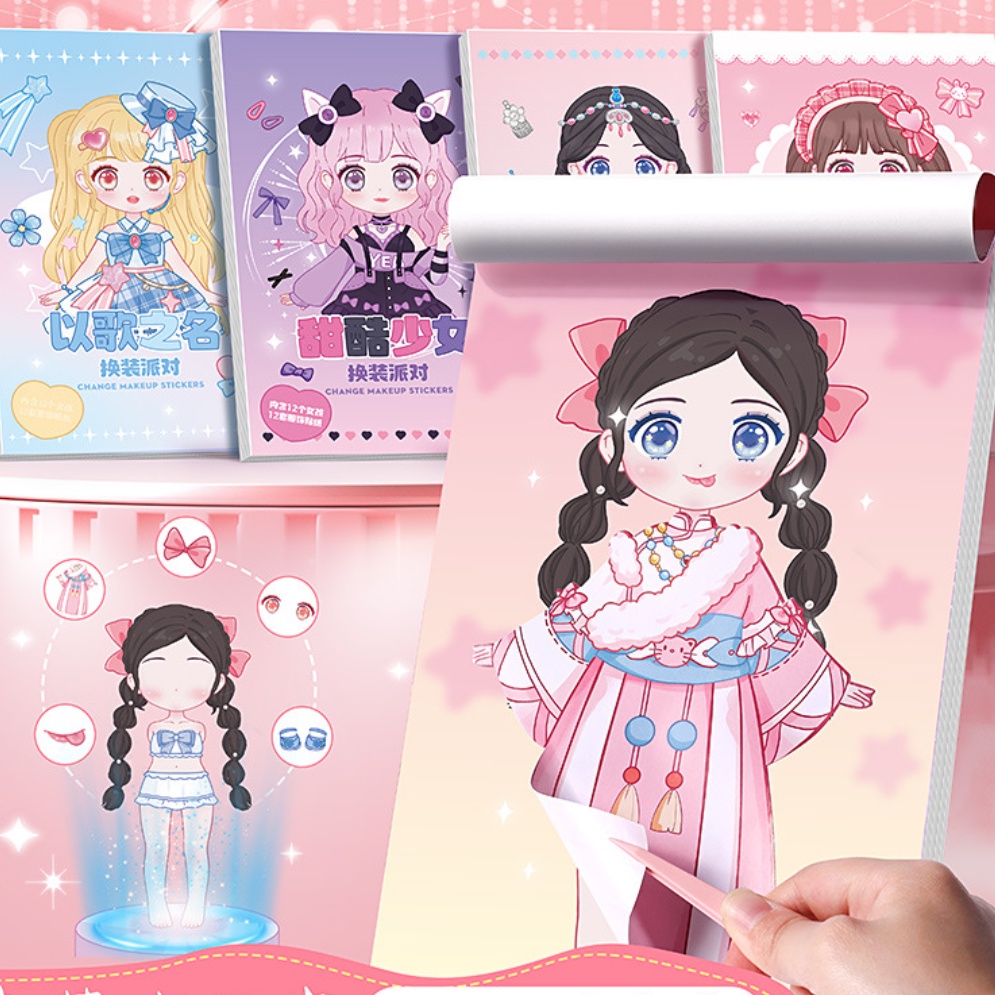 Dress Up Party Stickers Girls Children Cute Dress Up Princess Toy ...
