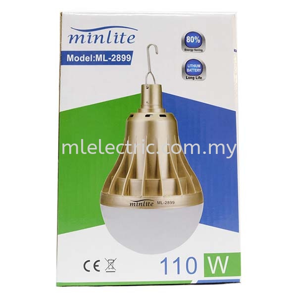 Minlite ML2899 Super bright 110W USB Rechargeable LED Bulb/Lampu Pasar ...