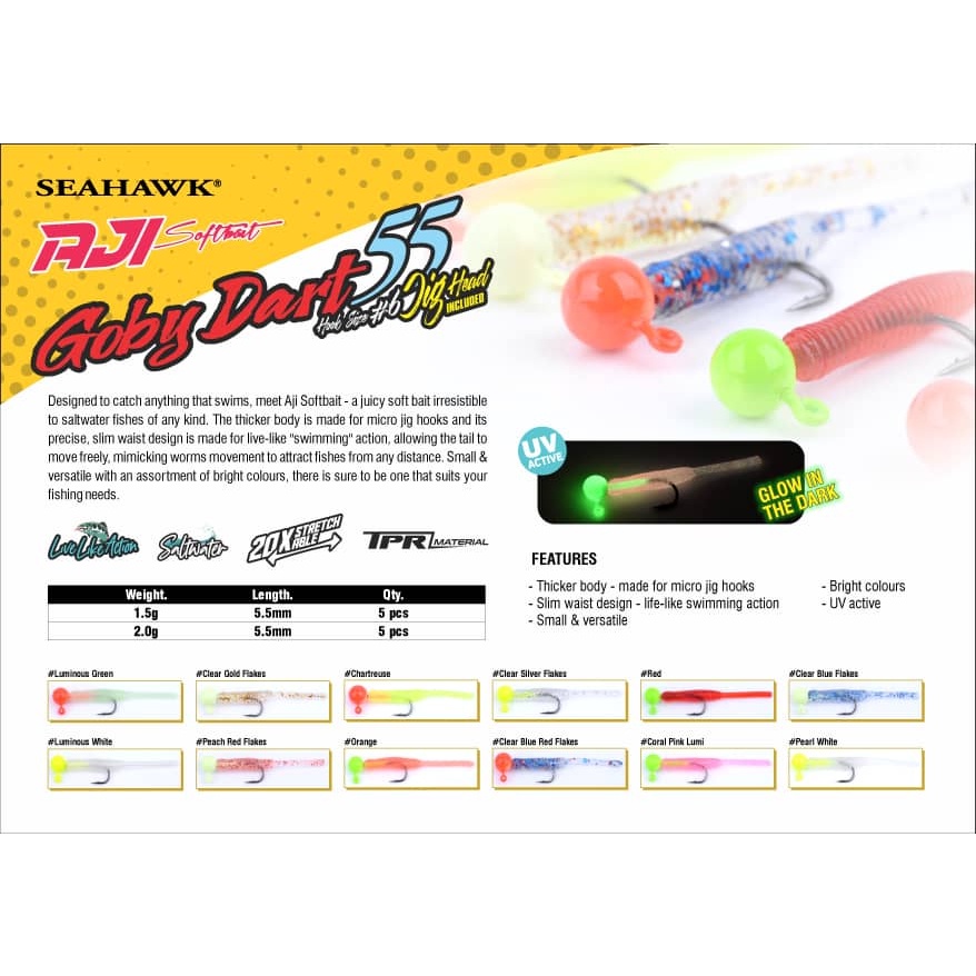 SEAHAWK GOBY DART 55 SOFT PASTIC | Shopee Malaysia
