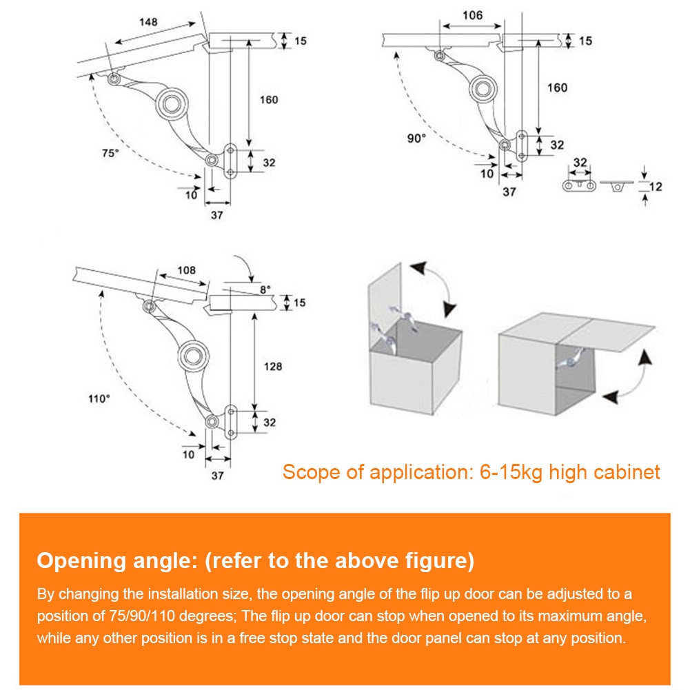 [qunjiajia.my] Lid Support Hinge Adjustable Lid Lift Up Stay Buffer ...