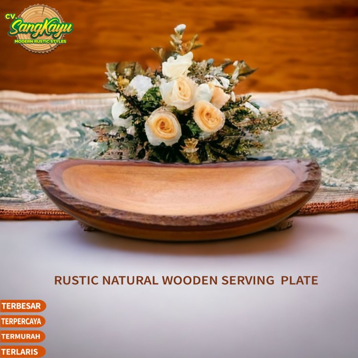 KAYU Unique rustic wooden Plate 20x12cm wooden Serving Plate tray ...