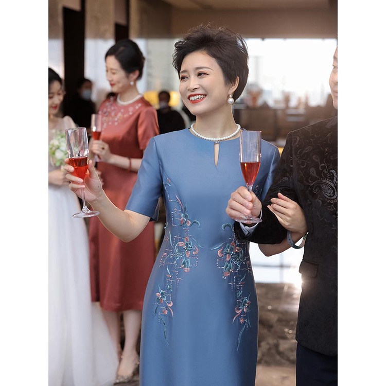 "Qing sheng 2023 noble embroidery like mother-in-law cheongsam young ...