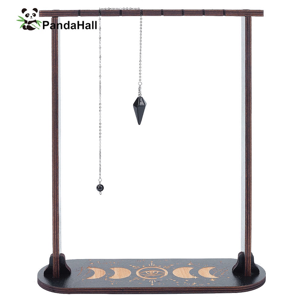 1 Bag Moon Phase Pendulum Display Stand Holder Wooden Display Shelf ...