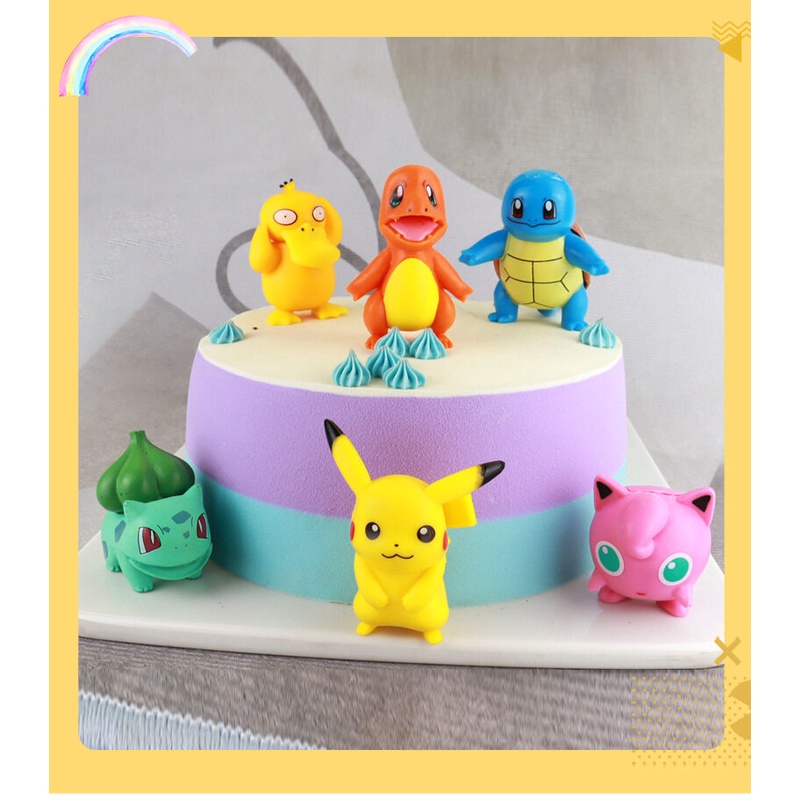 6-piece set of Solid PVC Pokemon Pikachu doll blind box toy hand-made ...