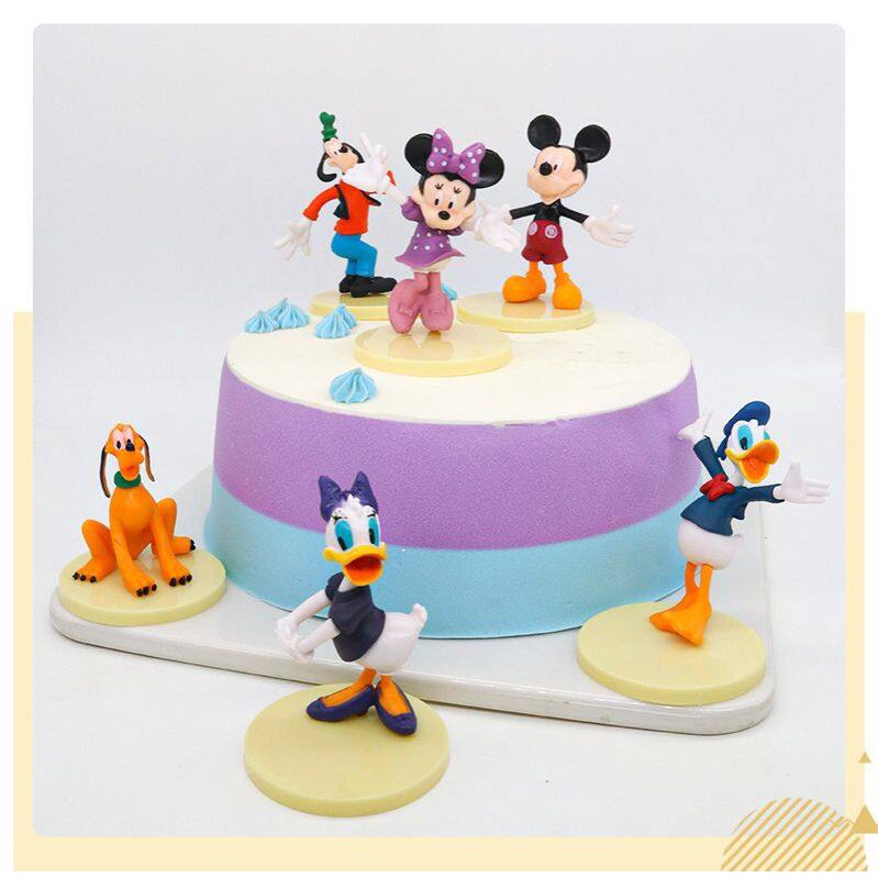 Solid PVC Mickey Puppy Mouse 6-piece Set Children's Toy Doll Model Hand ...