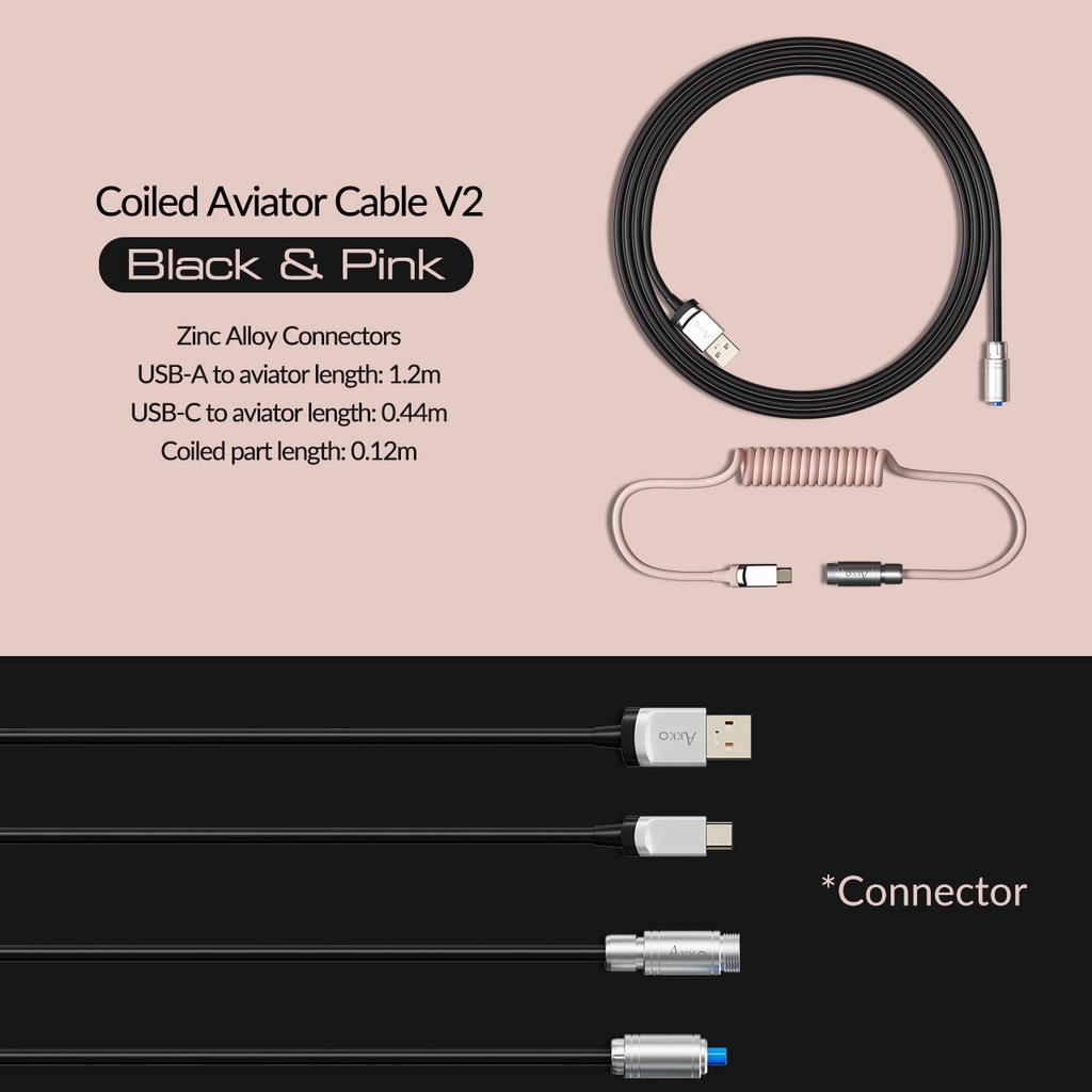 Akko Keyboard Cable with Durable Coil, High-strength and Elasticity ...