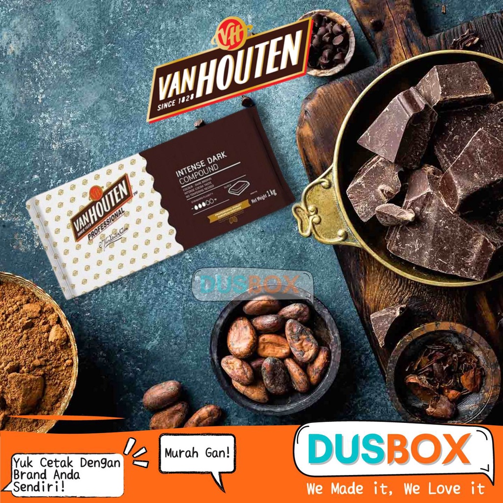 Van Houten Intense Dark Compound Stem/Dark Chocolate Bar/Van Houten ...