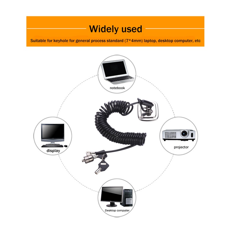 Laptop Computer Lock Laptop Lock Anti-Theft Lock Universal Retractable ...