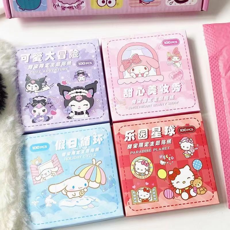 100PCS Cartoon Cute Sanrio Stickers Kuromi Cinnamoroll PVC DIY Stickers ...