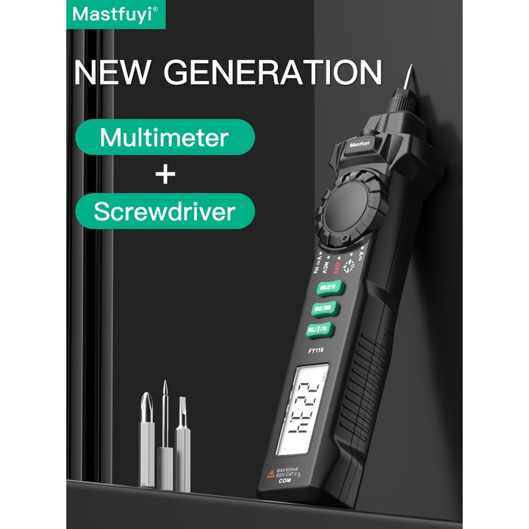 YOLO MALL Digital Multimeter Non-Contact AC Voltage Detector Breakpoint ...