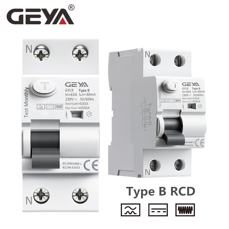 GEYA B Type RCCB Residual Current Circuit Breaker DC ELCB 2P 4P 40A 63Amp 30mA 100mA 300mA Type ...