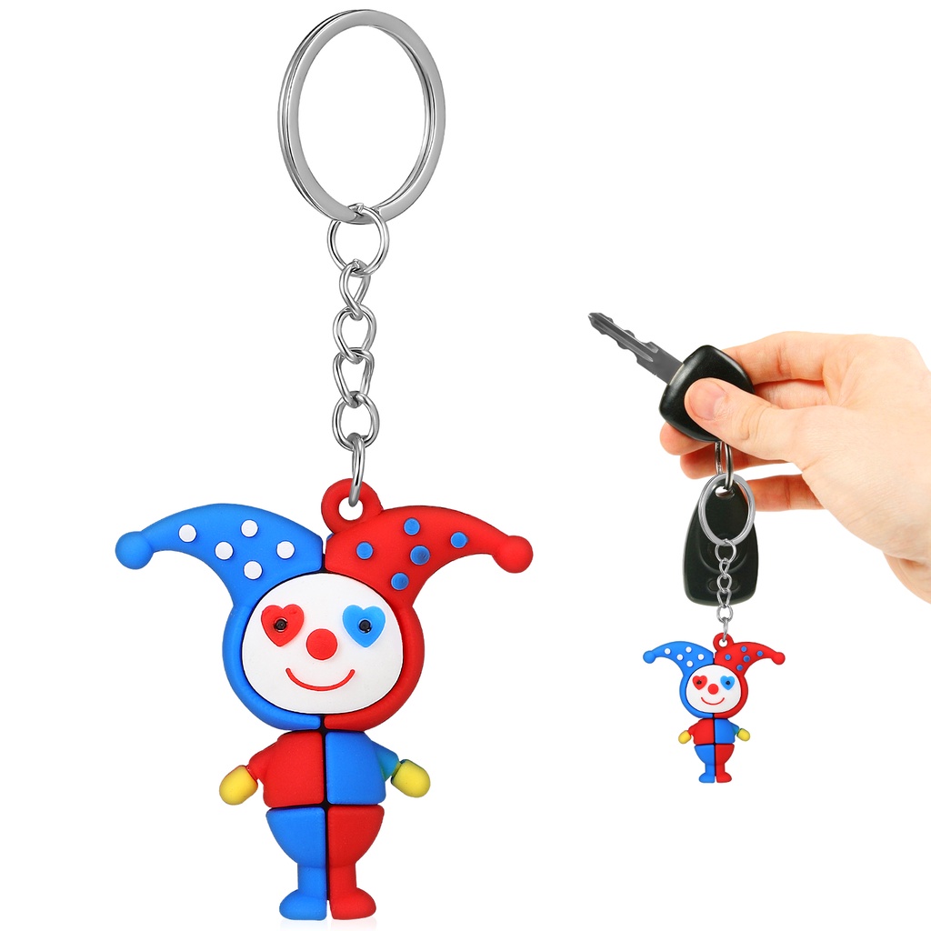 Clown Keychain Funny Doll Keychain Clown Figure Keyring Decorative ...