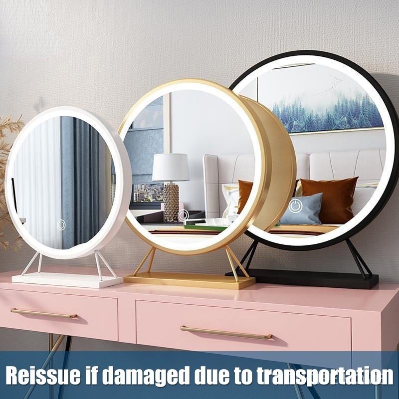 Dressing Table Round LED Mirror Vanity Mirror With Light Large Light ...