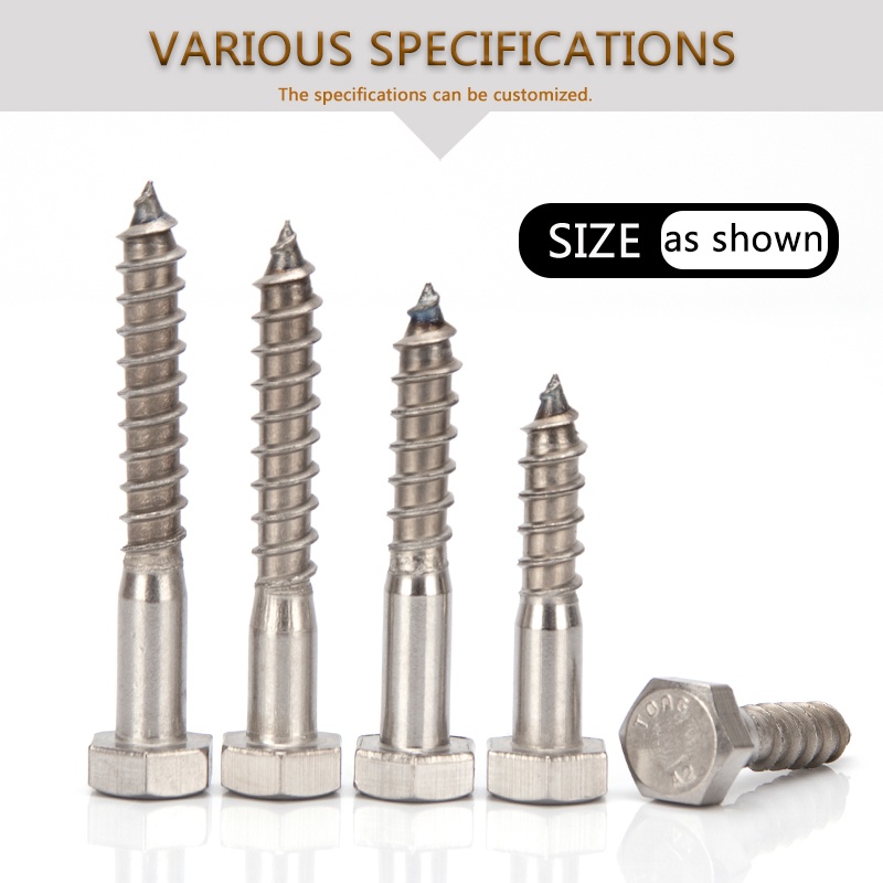 Stainless Steel 304 Hex Hexagon Head Cone Point Tail Self-Tapping ...
