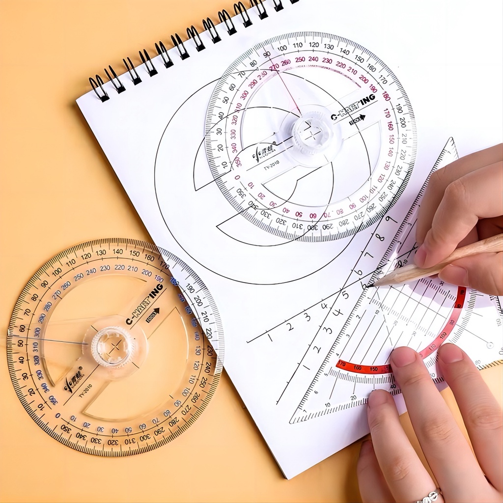 Student Protractor Multi-Function Ruler Triangle Board with Parallel ...