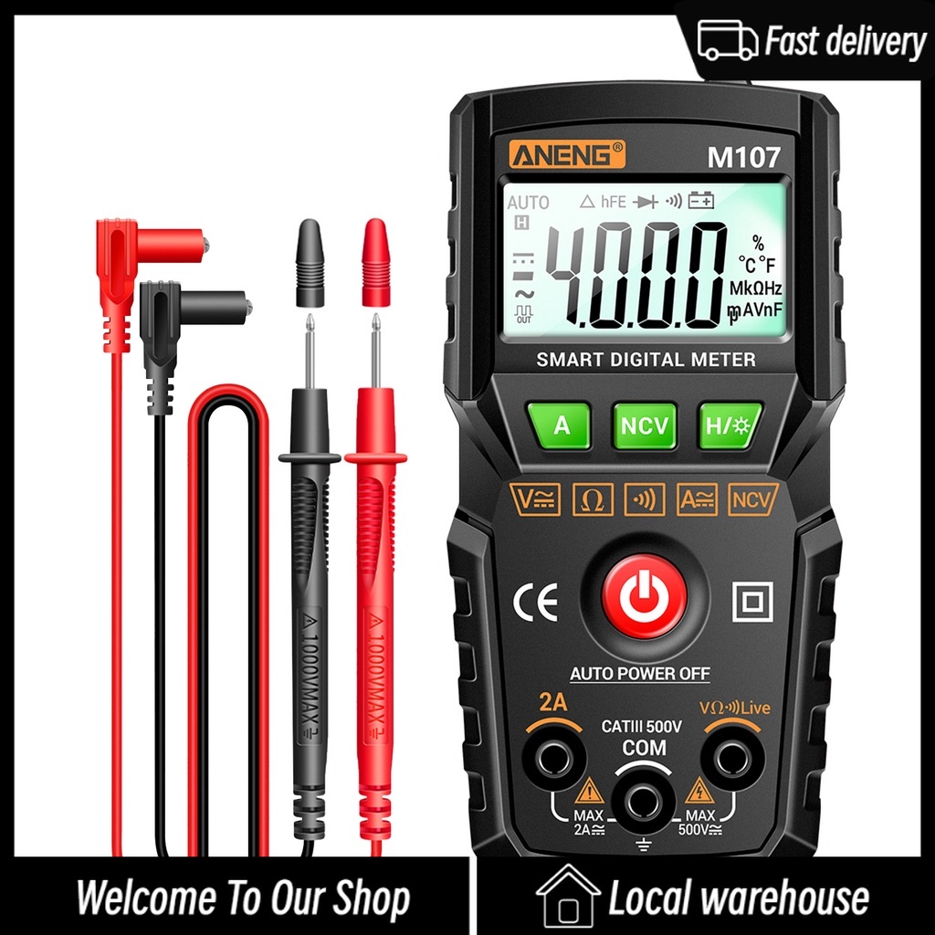 [Fast delivery]ANENG M107 Smart Digital Multimeter 4000 Counts NCV ...