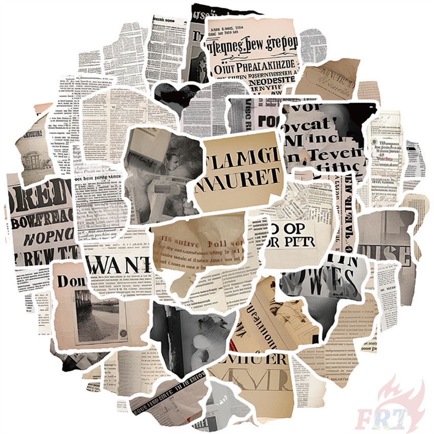 50Pcs/Set Retro Broken Journal Art . Vintage Newspaper Series 03 ...