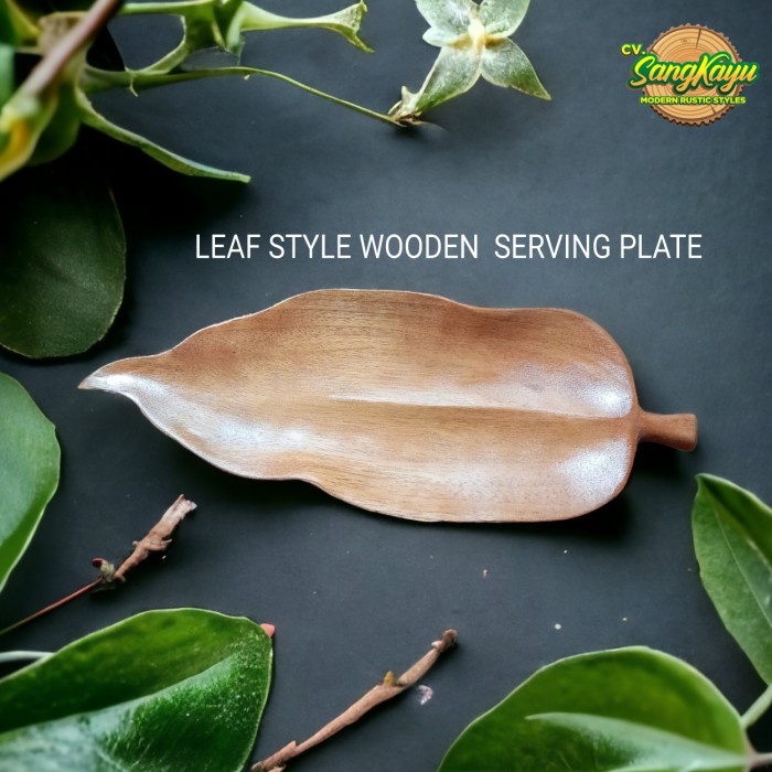 KAYU Leaf shaped Wooden plate Wooden plate serving plates Wooden ...