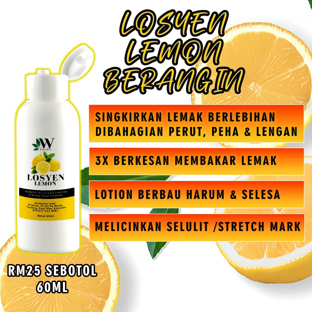 Lotion Kurus Losyen Lemon Segar Berangin Selulit Stretch Mark Buang ...